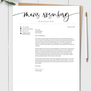 Resume Template Instant Download With Calligraphy Name, Creative Resume ...