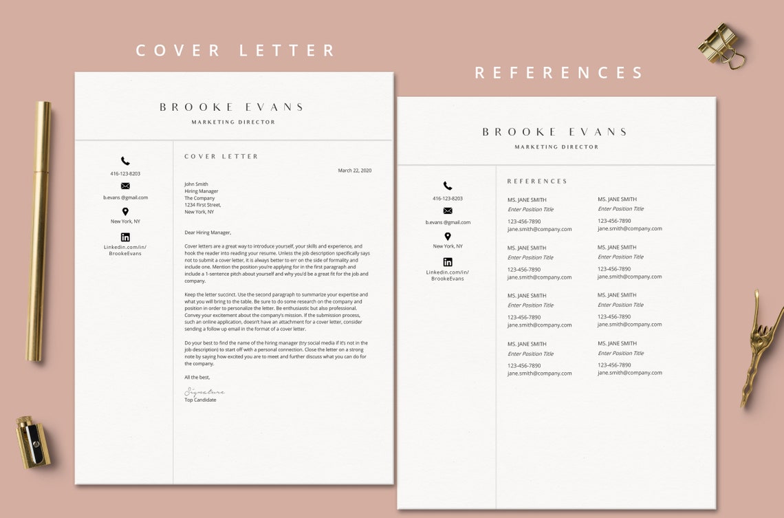 Resume Template Word, Modern Resume Design for MS Word Instant Download ...