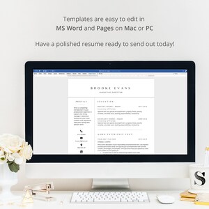 Resume Template Word, Modern Resume Design for MS Word Instant Download ...