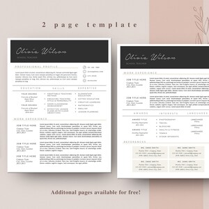Modern Resume Template, Modern Resume Design for Word | 1+2 Page ...