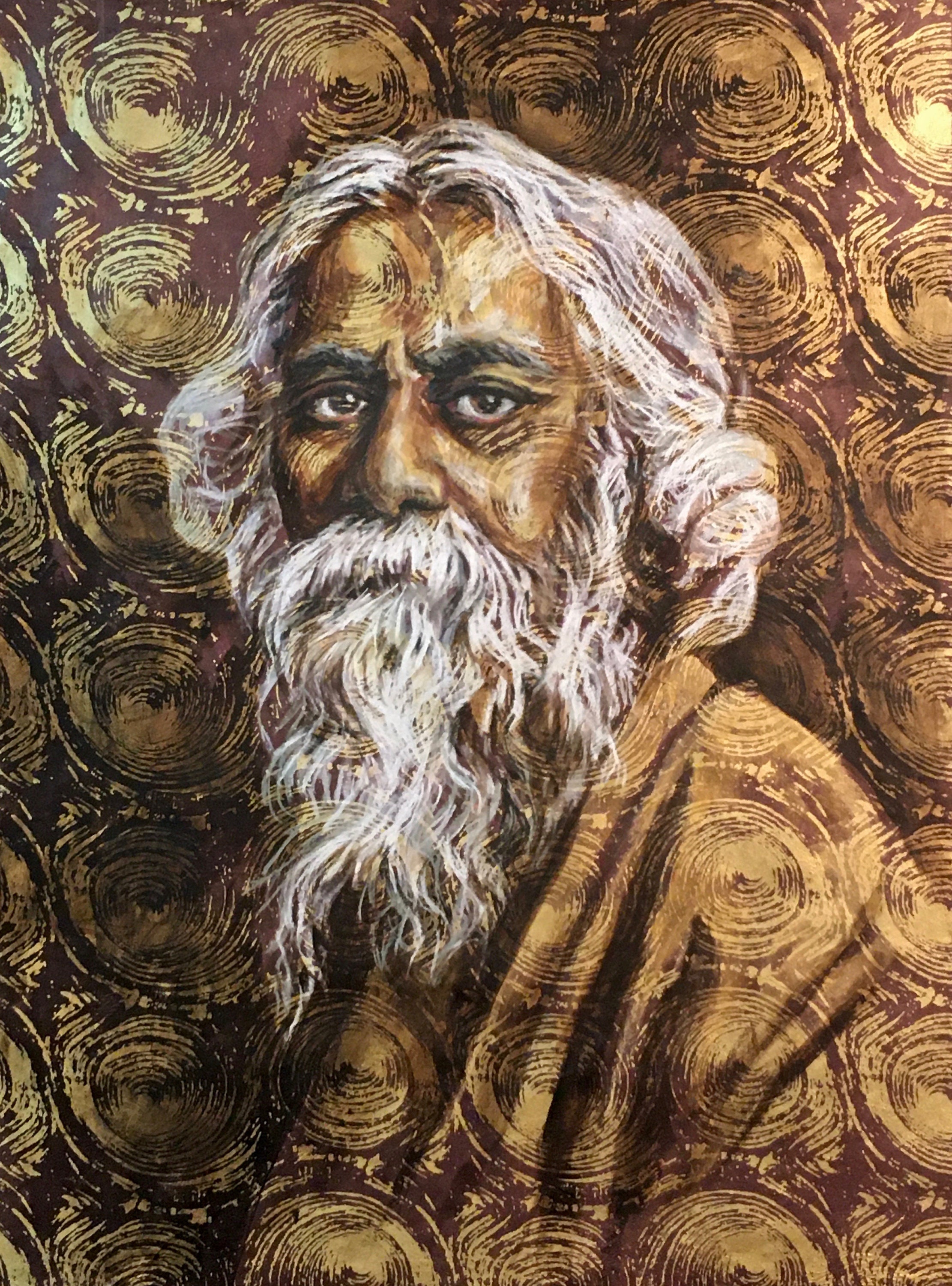 Portrait of Rabindranath Tagore - Etsy Israel
