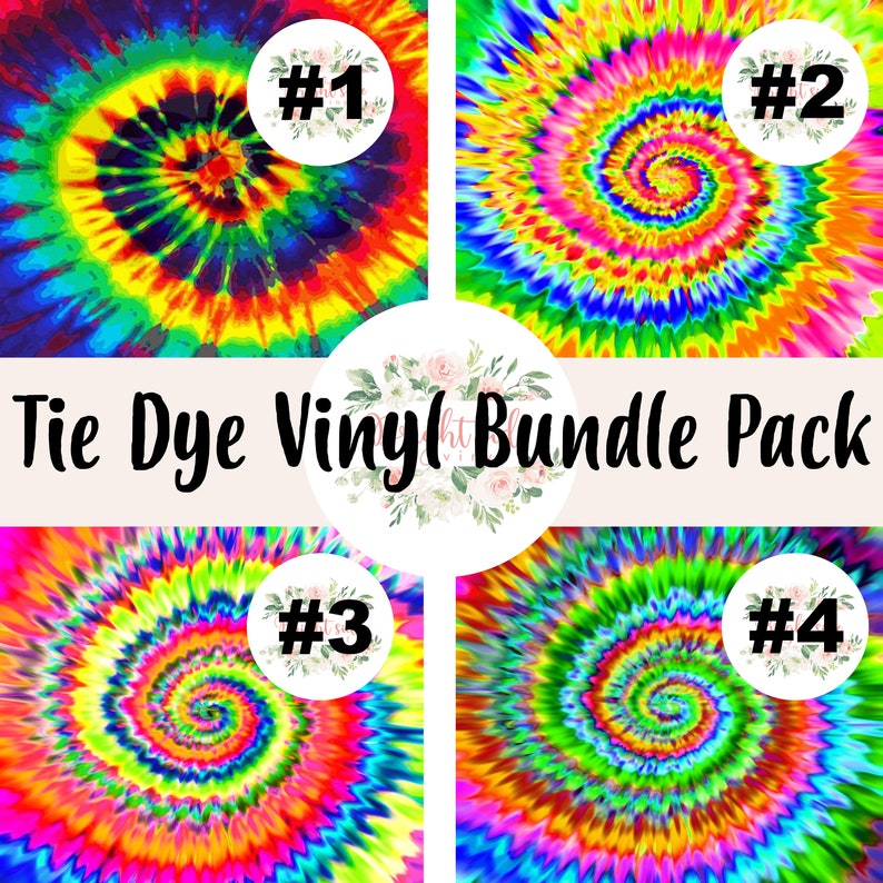 Tie Dye Vinyl Bundle Pack Pattern HTV Vinyl/ 651 Adhesive | Etsy
