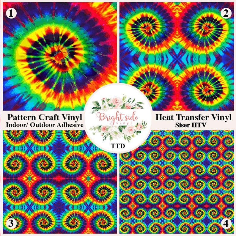 Traditional Tie Dye Pattern HTV Vinyl/ 651 Adhesive Vinyl/ | Etsy