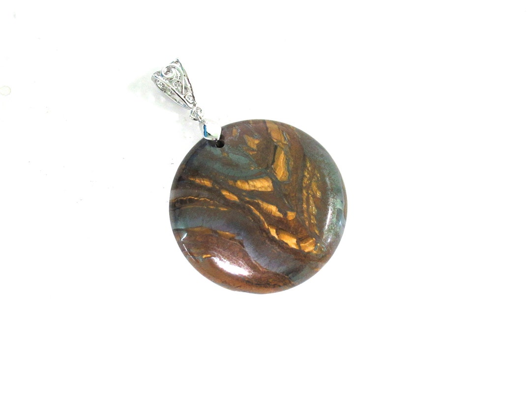 Stone Pendant - Iron Tiger's Eye - Etsy