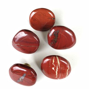 One (1) Knob - Large and Extra Large Red Jasper Stone Knob - Polished Gemstone Knob - Home Décor ...