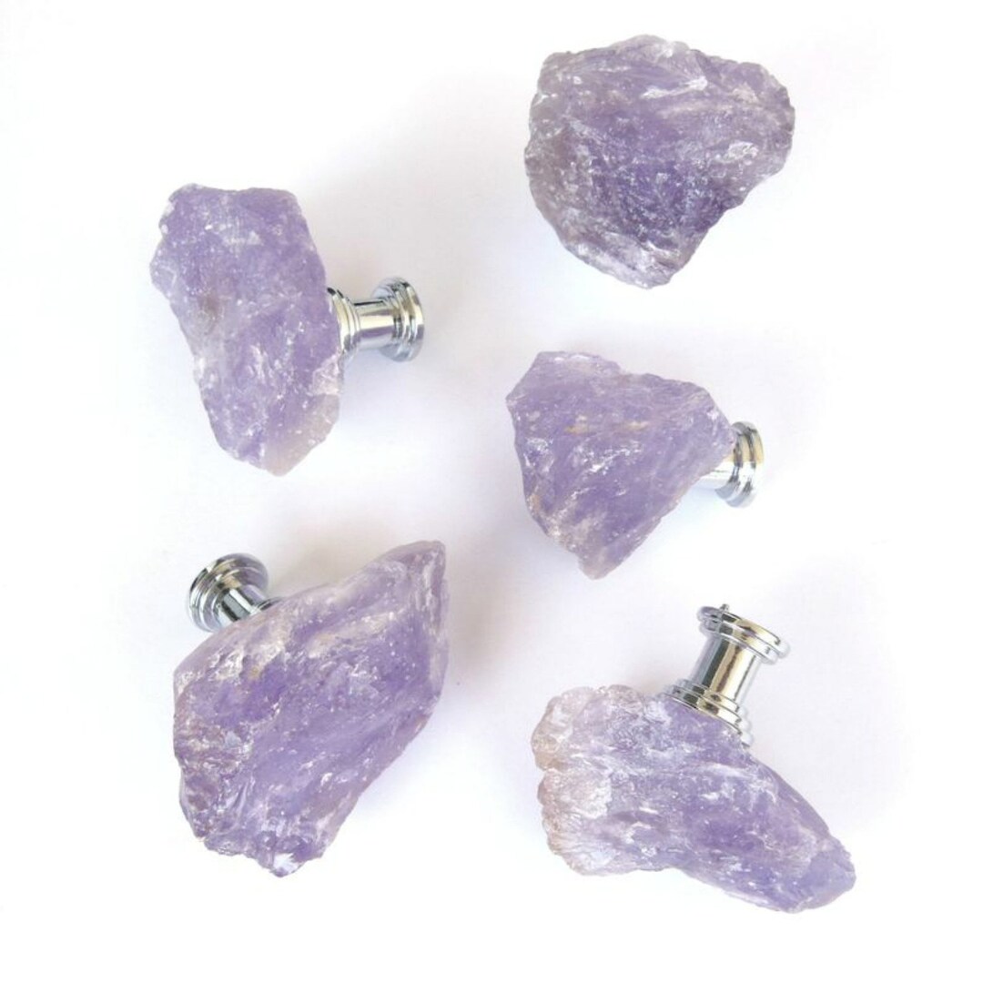 Rough Free-form Natural Amethyst Quartz Knobs - Home Decor - Etsy