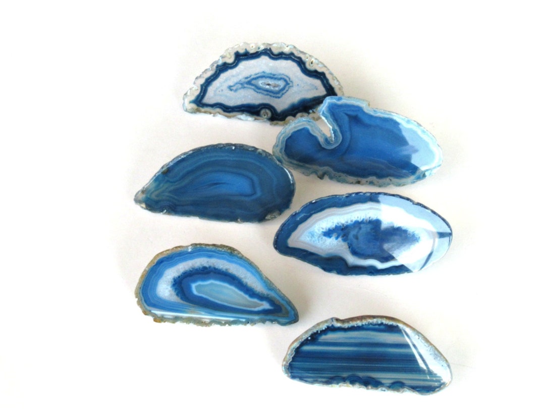 One (1) Knob - Blue Agate Knob - Oval or Elongated - Home Décor - Etsy