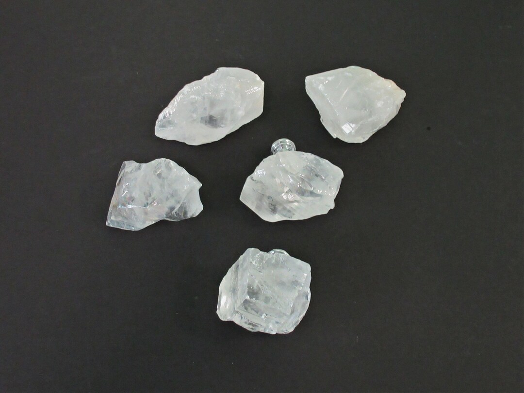 One (1) Knob - Rough Milky White Quartz Knob - Free-form Natural Stones ...