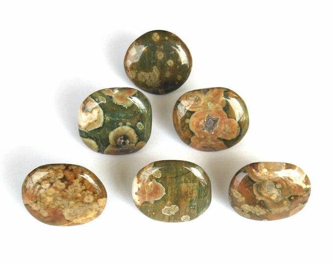 One (1) Knob - Large Rainforest RHYOLITE JASPER Gemstone Cabinet Knob ...