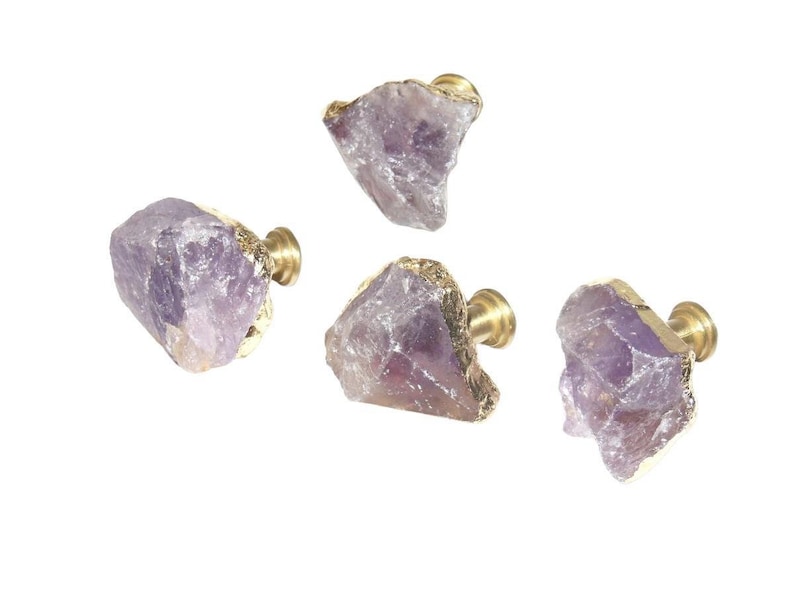 Rough Free-form Natural Amethyst Quartz Knobs - Home Decor - Etsy