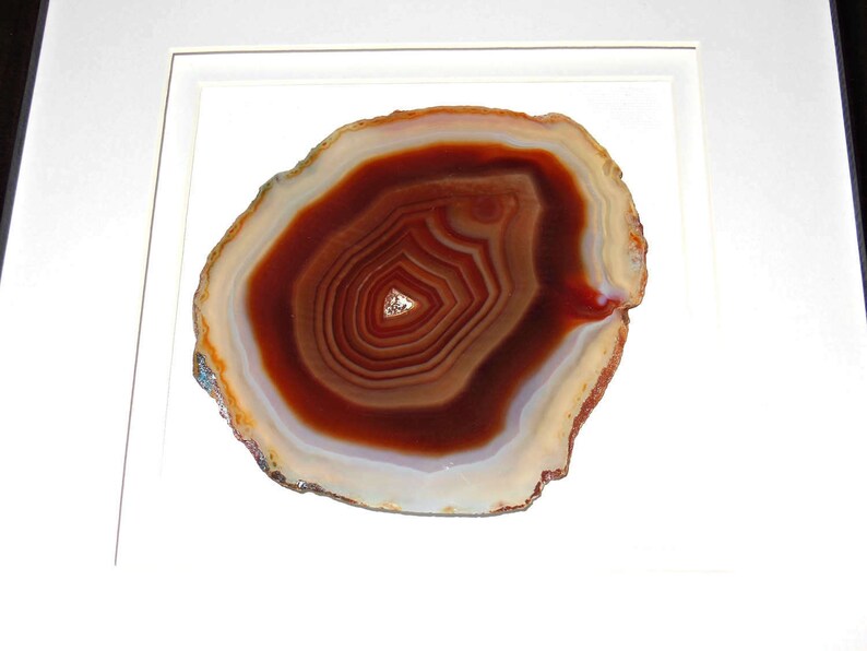 Xlarge Red Rust Agate Framed Agate Art Dark Brown Frame - Etsy