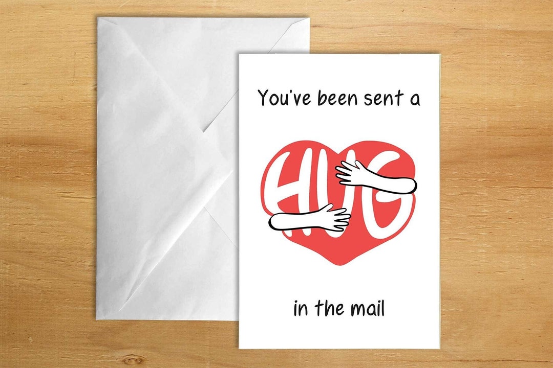 Sent With Love Hug Card - Personalized Greeting Card - Etsy