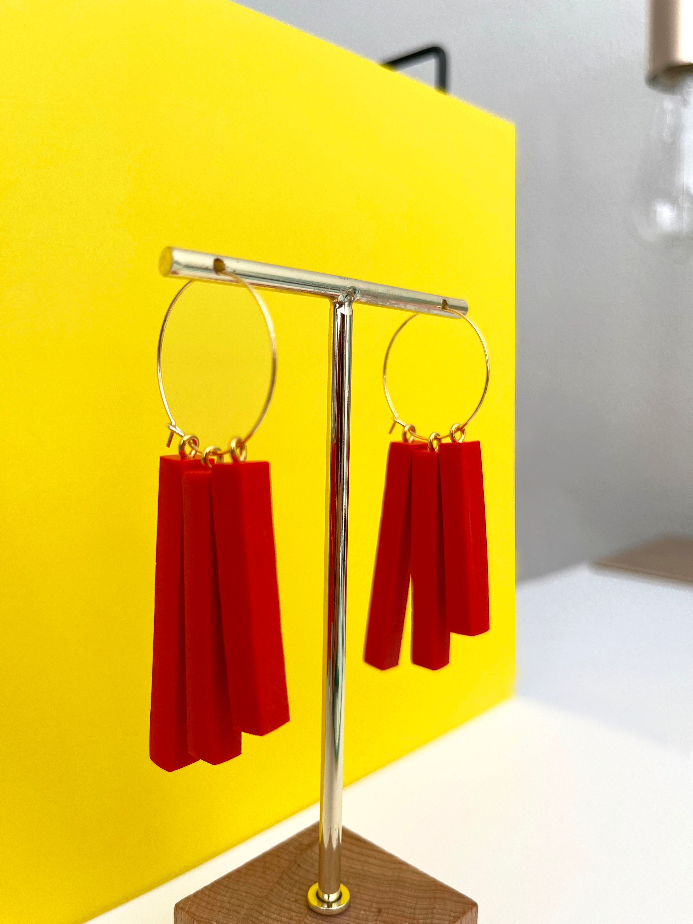 Colorful Abstract Polymer Clay Statement Earrings Modern - Etsy