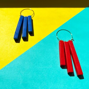 Colorful Abstract Polymer Clay Statement Earrings | Modern | Geometric ...
