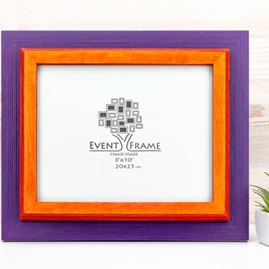 Purple Orange Handmade Picture Frame Two Tone Wooden Photo - Etsy