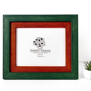 Green Orange Picture Frame Photo Frame With Wooden Mat Two - Etsy