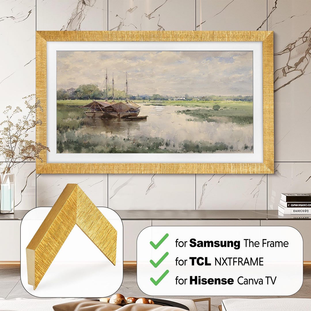 Modern Gold TV Frame for Samsung the Frame, TCL, Hisense - Handmade ...