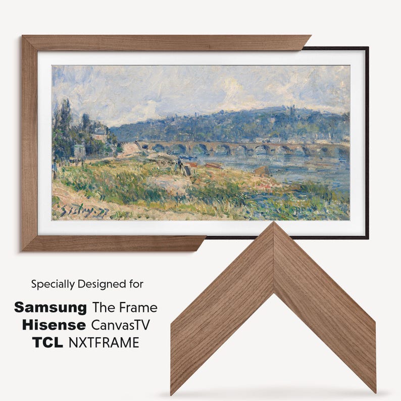 Walnut TV Frame for Samsung the Frame, Handmade TCL NXTVISION Bezel ...
