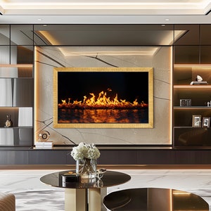 Modern Gold Frame for Samsung the Frame, Handmade Tv Bezel for TCL Wall ...
