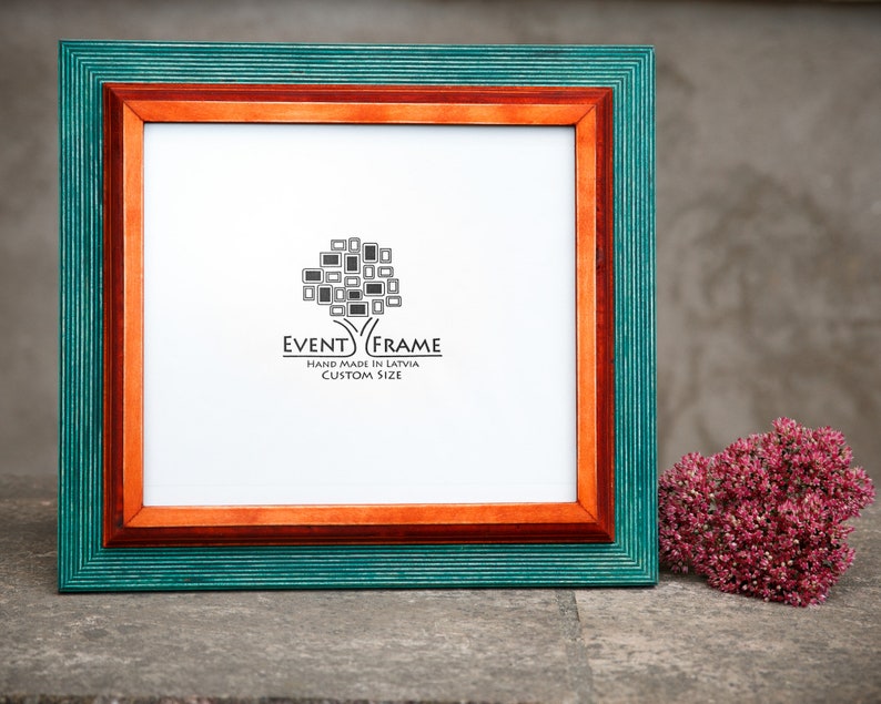 Green Orange Custom Frame Wooden Photo Frame Modern Wall | Etsy