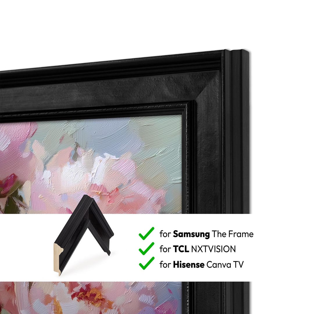Wood TV Frames Black Compatible With Samsung the Frame TCL NXTVISION ...