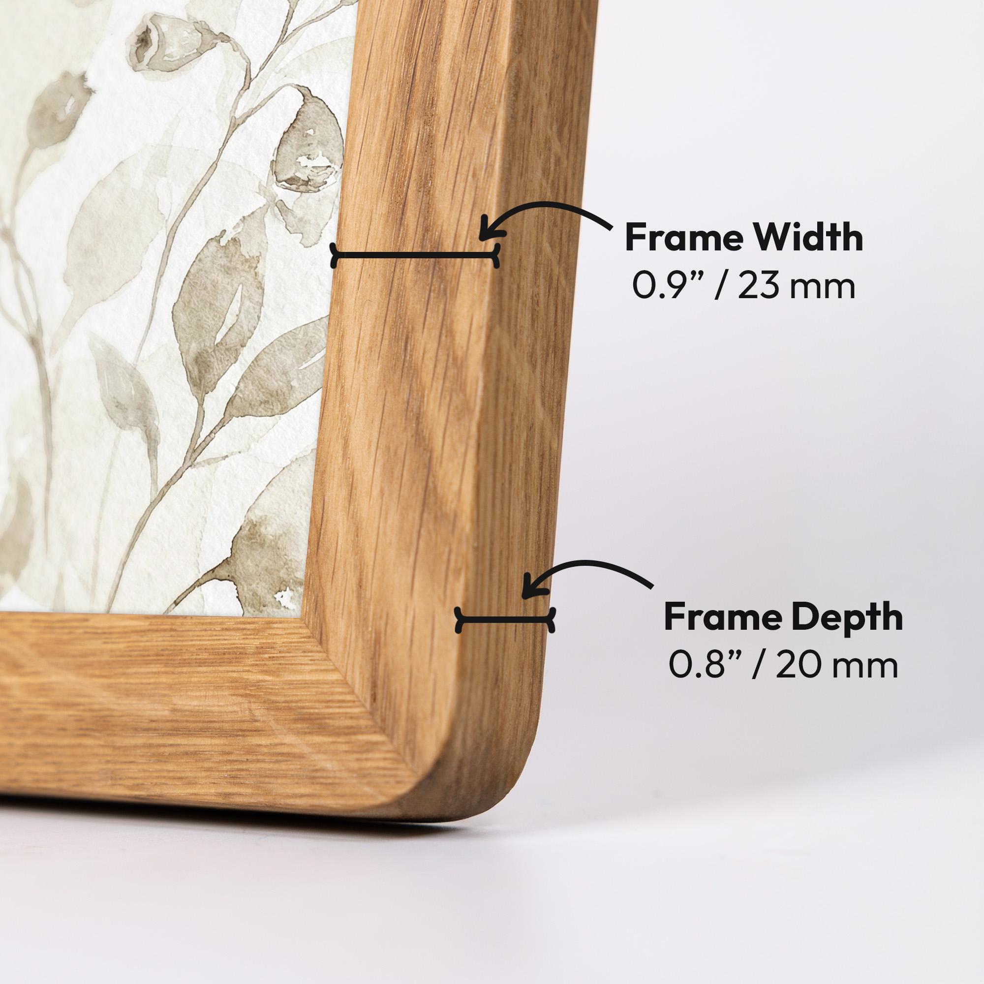 Rounded Corner Solid Oak Frame - Custom Size Picture Frame ...