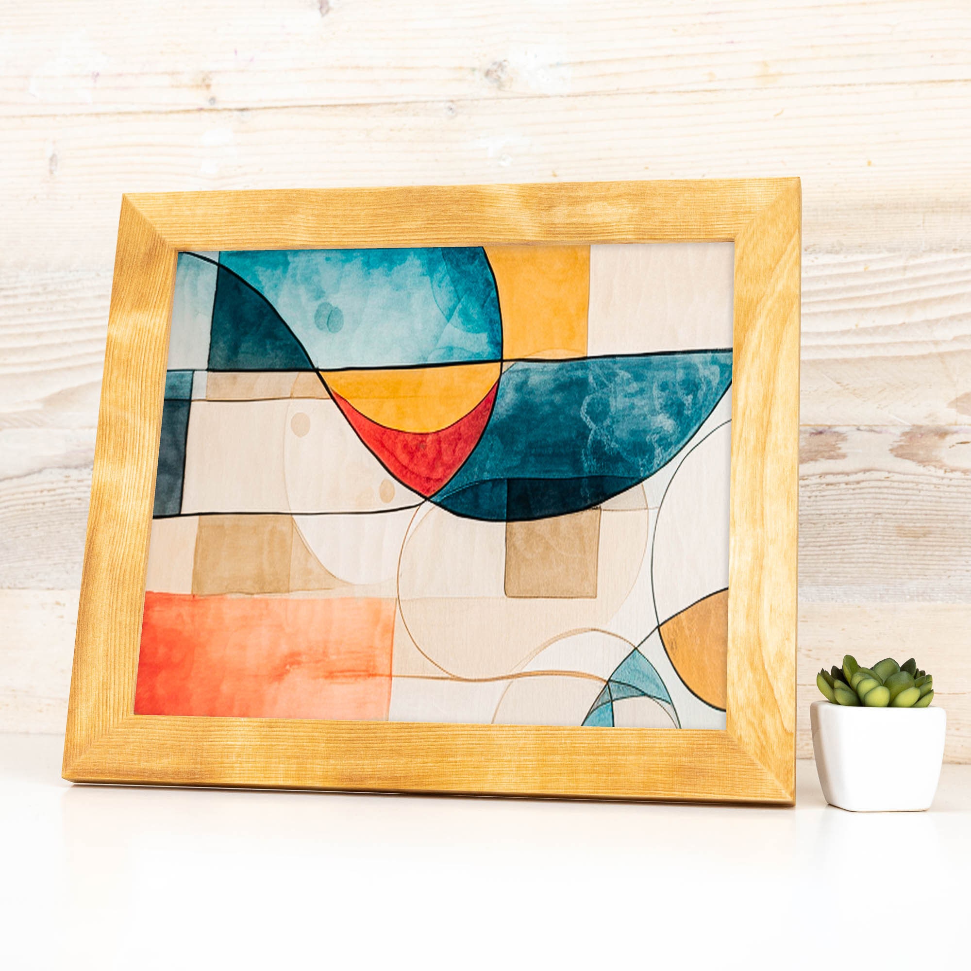 Natural BIRCH Picture Frame in Flat Style, Handmade Solid Hardwood ...