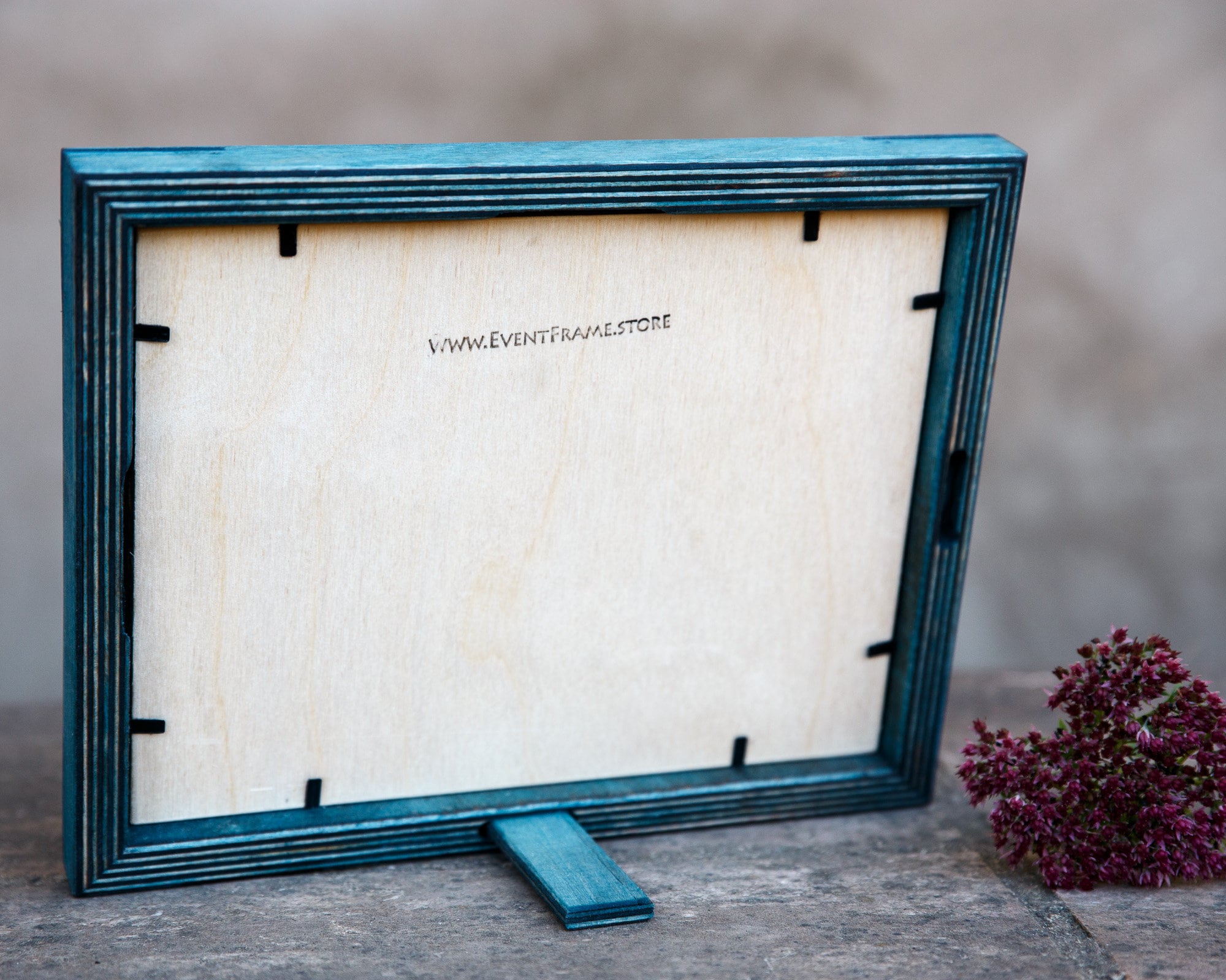 Teal Photo Frame Rustic Wood Picture Frame Wooden Handmade | Etsy