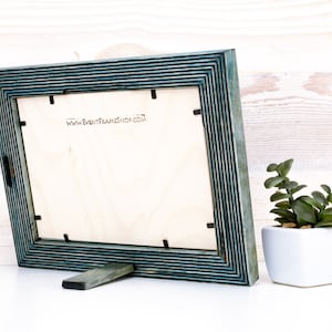 Teal Photo Frame, Rustic Wood Picture Frame, Wooden Handmade Frame A5 ...