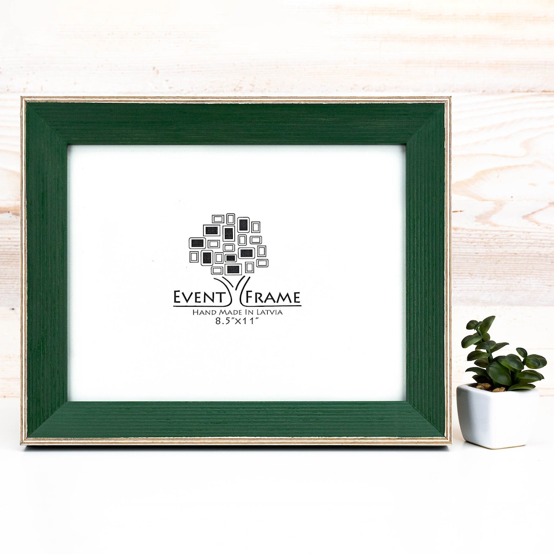 Custom Green Photo Frame, Handmade Wood Picture Frame, Moss Wall Art ...