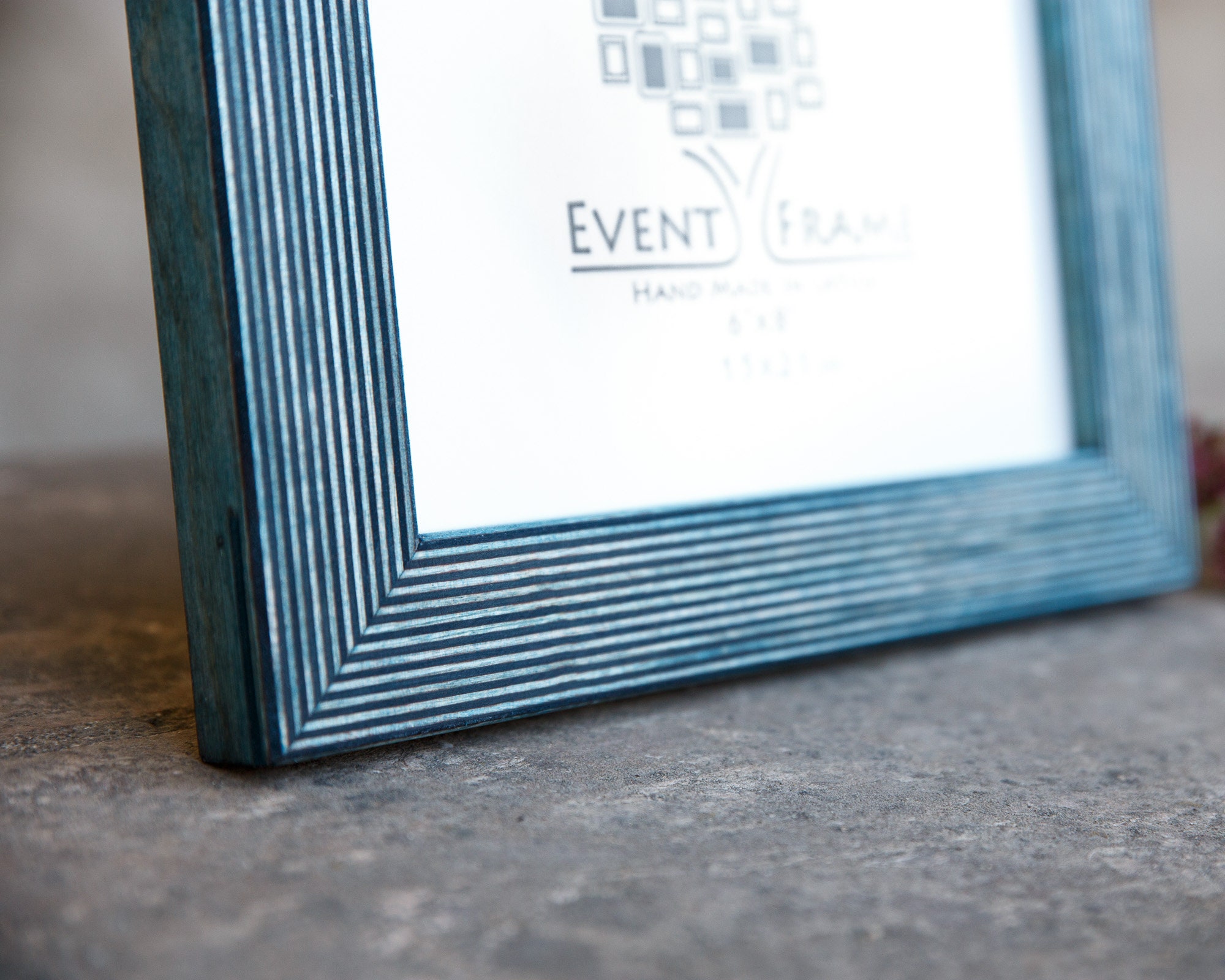 Teal Photo Frame Rustic Wood Picture Frame Wooden Handmade | Etsy