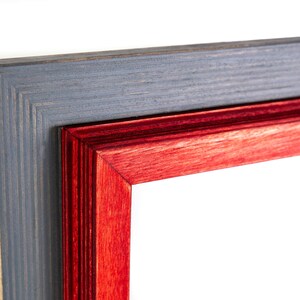 Grey and Red Wooden Picture Frame, Handmade Photo Frame, Any Custom ...