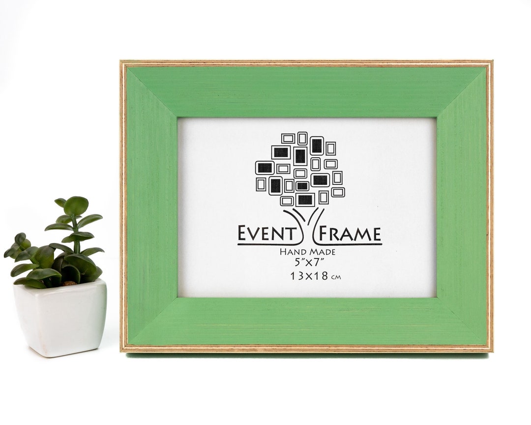 Green Photo Frame Wood Picture Frame Scandinavian Wall Art - Etsy