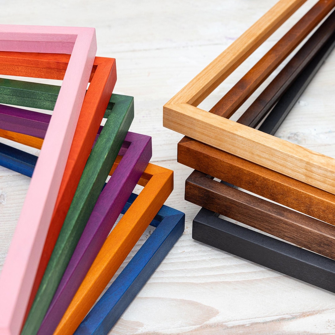 Handmade Birch Wood Picture Frame: Super Thin Edge, Custom Size ...