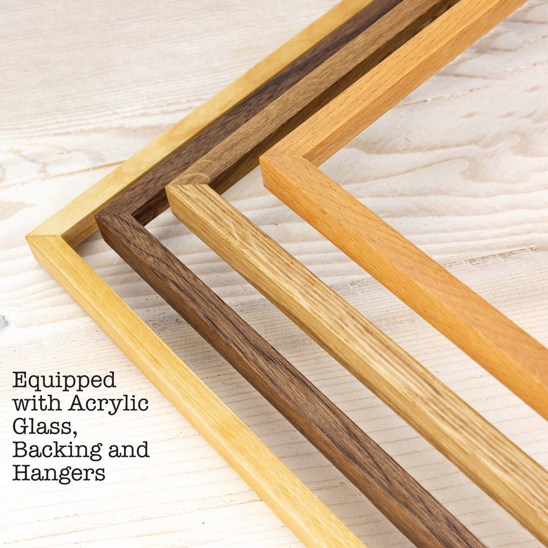 Super Thin Edge Picture Frame, Natural Hardwood of Your Choice in ...