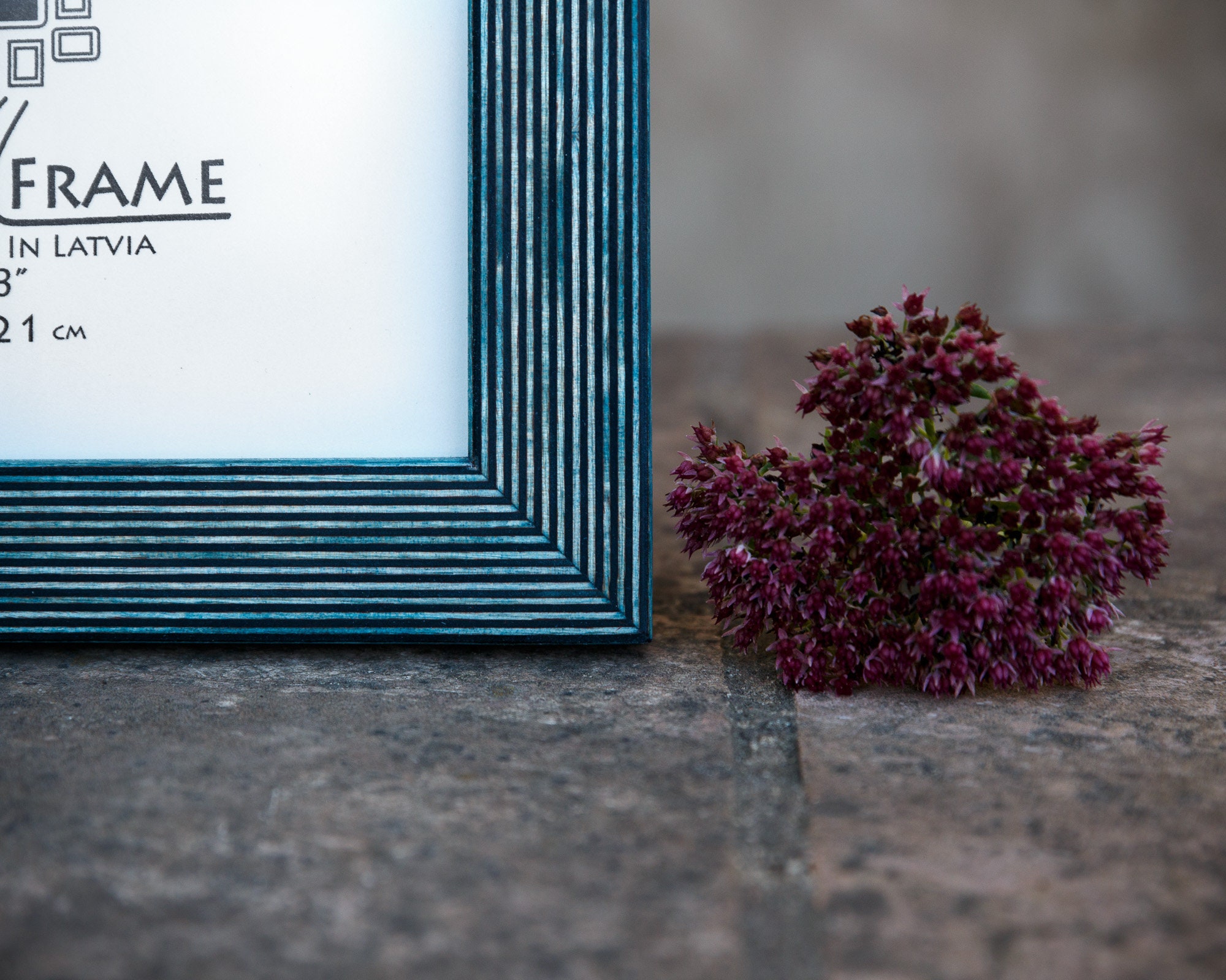 Teal Photo Frame Rustic Wood Picture Frame Wooden Handmade | Etsy