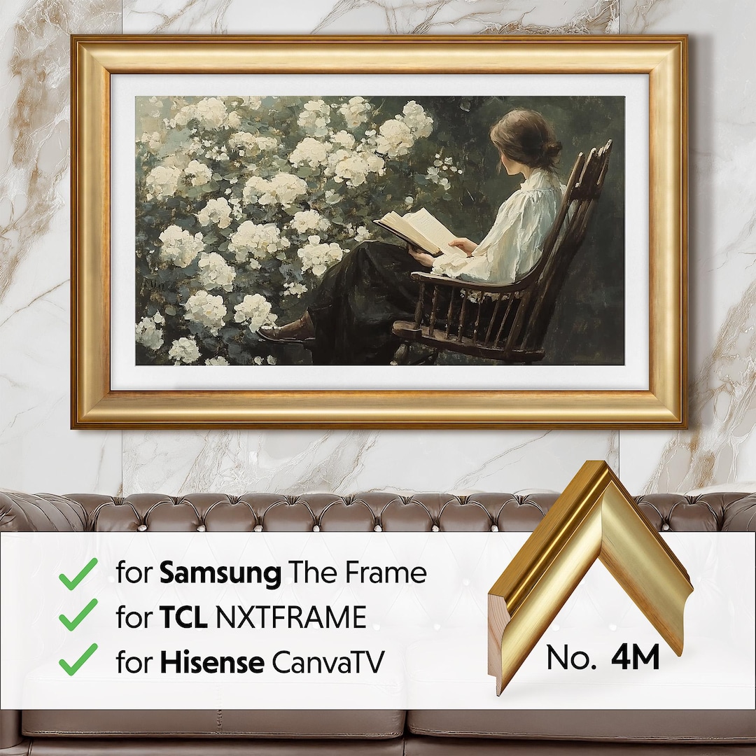 Metallic Gold TV Frame Bezel: Samsung the Frame, Hisense Canvas, TCL ...