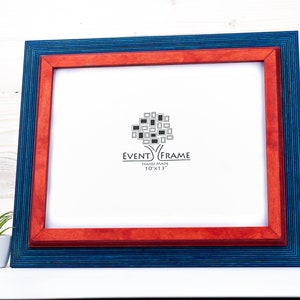 Handmade Blue & Red Wood Picture Frame: Rustic Baltic Birch Photo Frame ...
