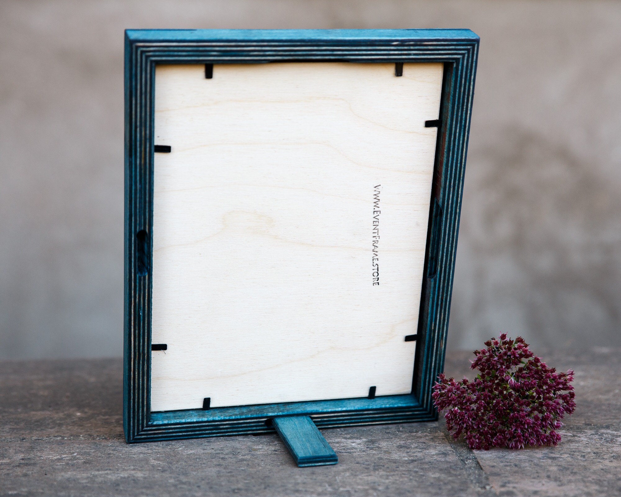 Teal Photo Frame Rustic Wood Picture Frame Wooden Handmade | Etsy