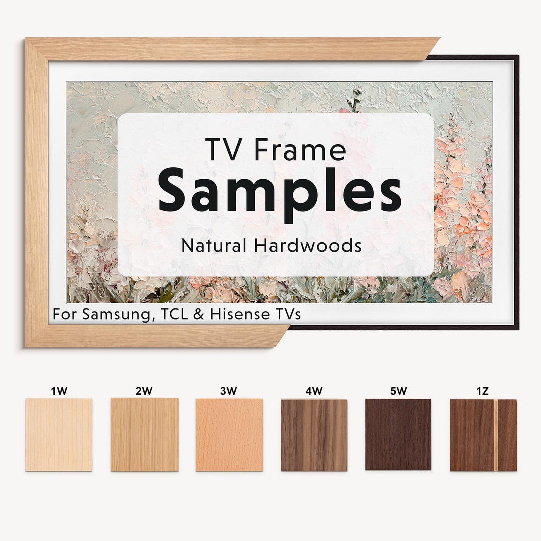TV Frame Samples for Samsung & TCL Tv's, Natural Hardwood Tv Mount ...