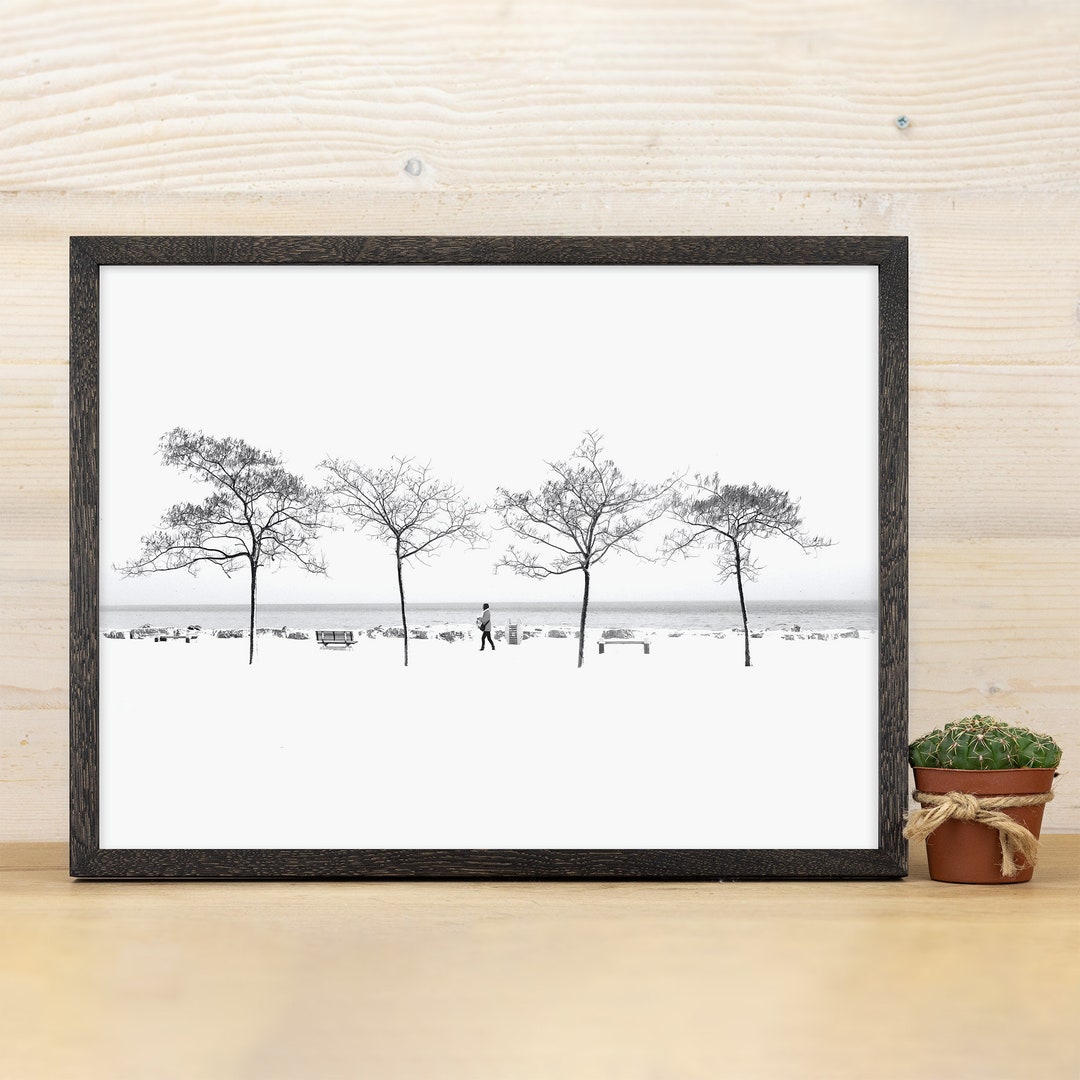 Super Thin Black Oak Picture Frame: Modern Wall Art Decor - Etsy