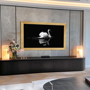 Modern Gold Frame for Samsung the Frame, Handmade Tv Bezel for TCL Wall ...