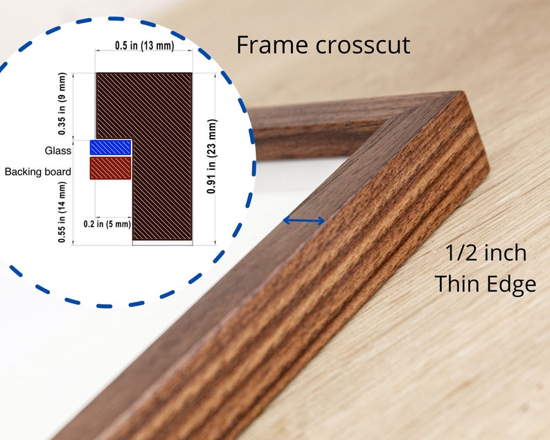 Handmade Panoramic Hardwood Picture Frame: Super Thin, Custom Sizes - Etsy