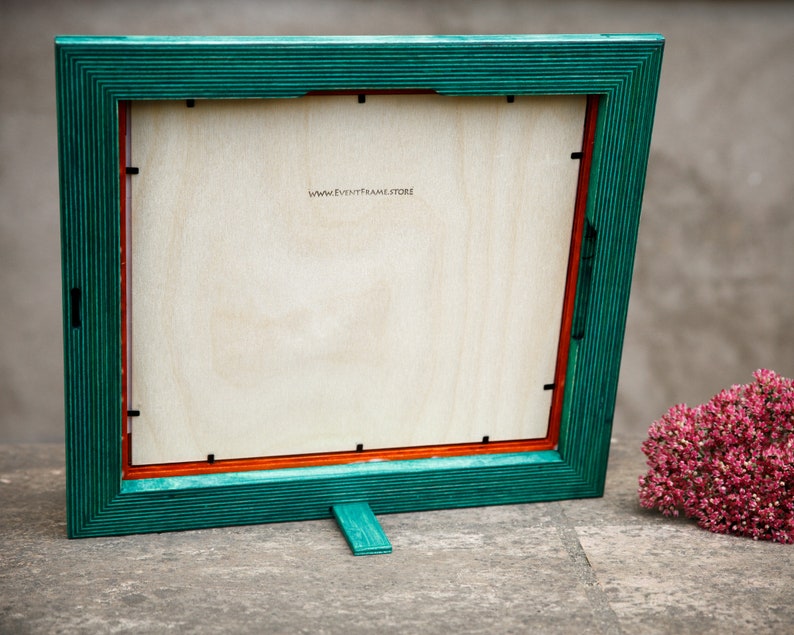 Green Orange Custom Frame Wooden Photo Frame Modern Wall | Etsy