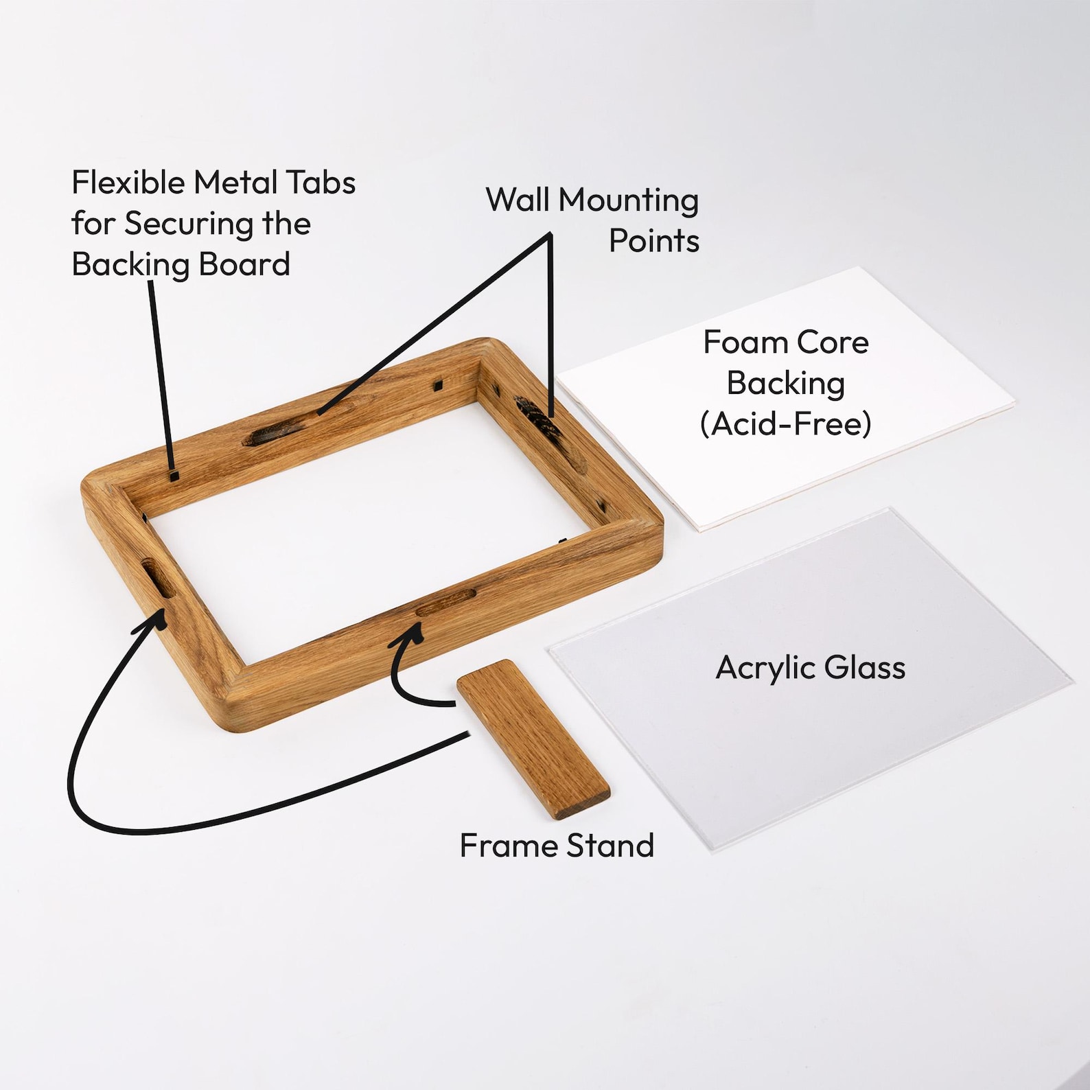 Rounded Corner Solid Oak Frame - Custom Size Picture Frame ...