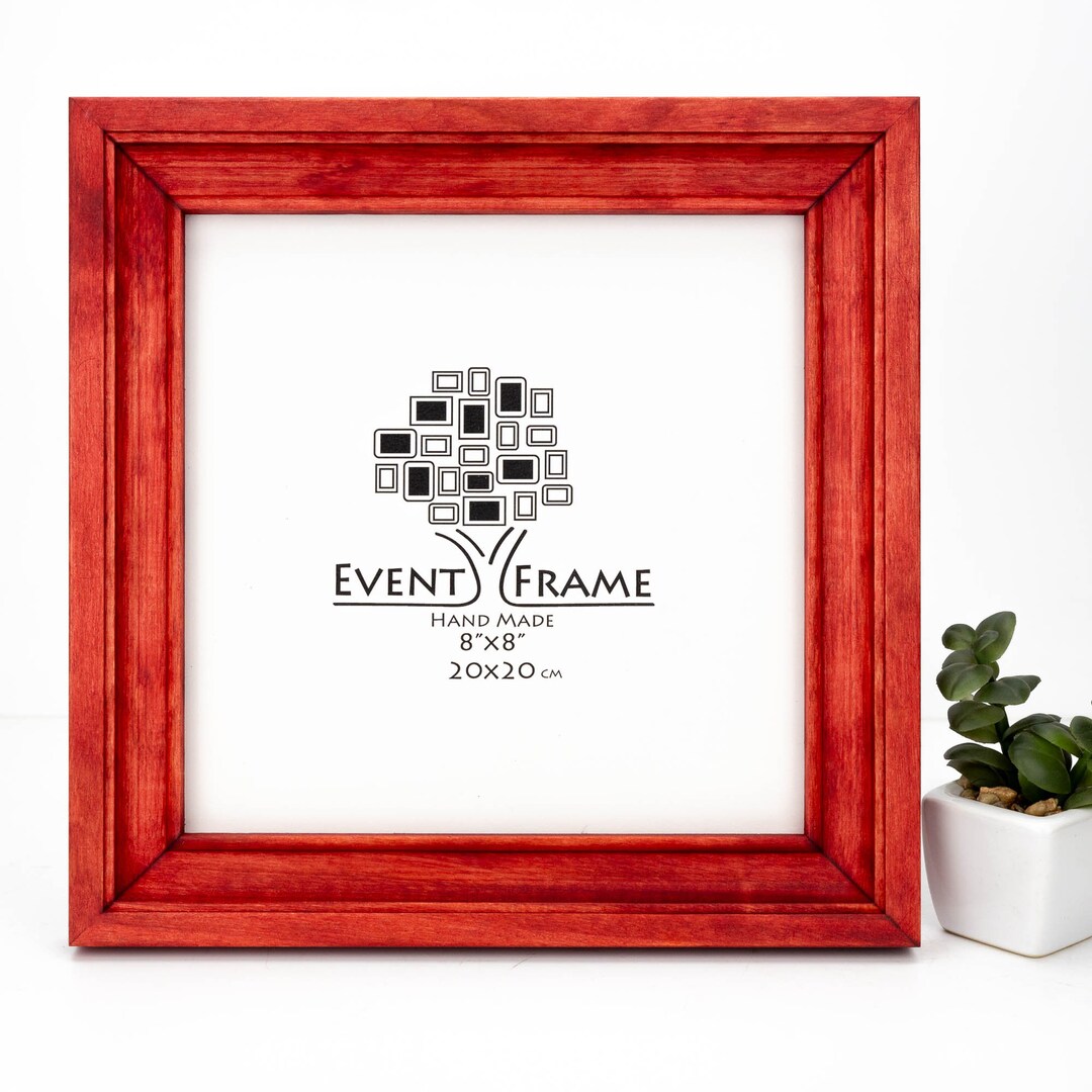 Red Color Picture Frame, Wooden Custom Size Photo Frame, Handmade ...