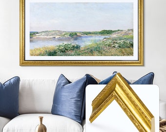 Modern Gold Frame for Samsung the Frame Tv, Handmade Grooved Tv Bezel ...