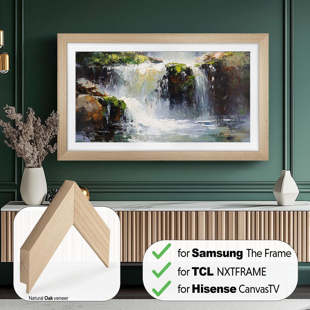 Natural Oak TV Frame for Samsung the Frame, TCL Nxtframe & Hisense ...