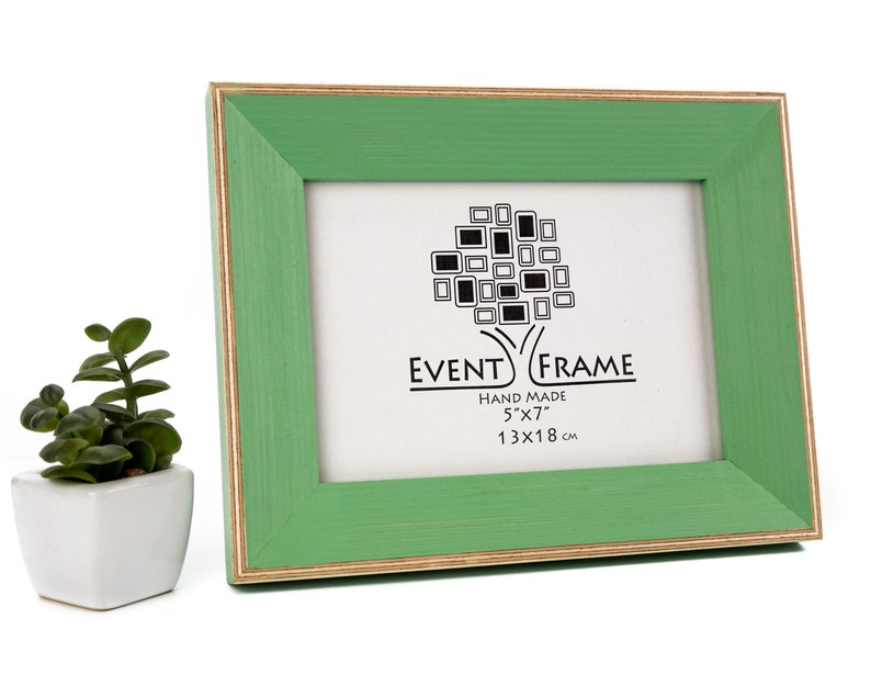 Green Photo Frame Wood Picture Frame Scandinavian Wall Art - Etsy