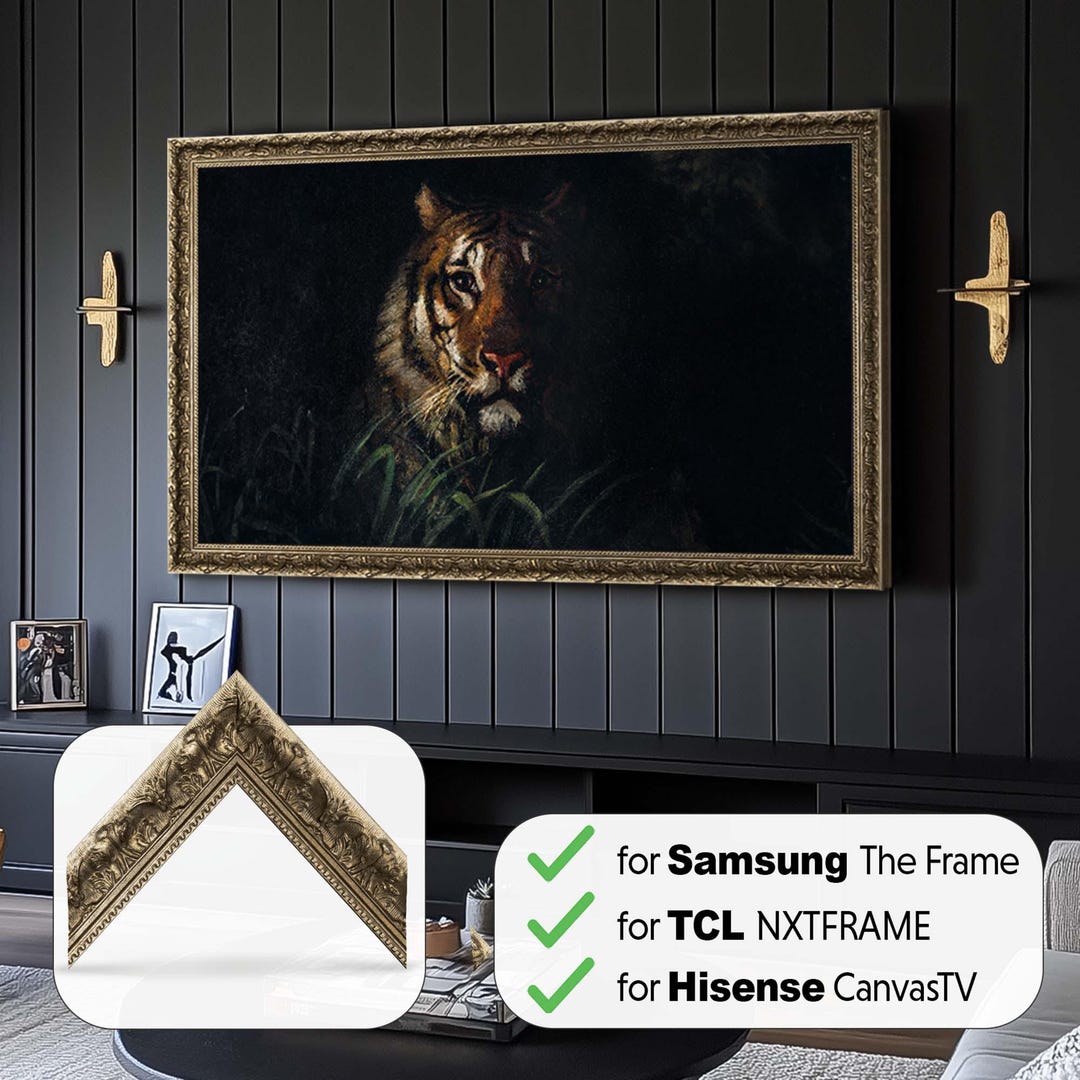 Antique Silver TV Frame for Samsung the Frame, TCL Nxtvision & Hisense ...